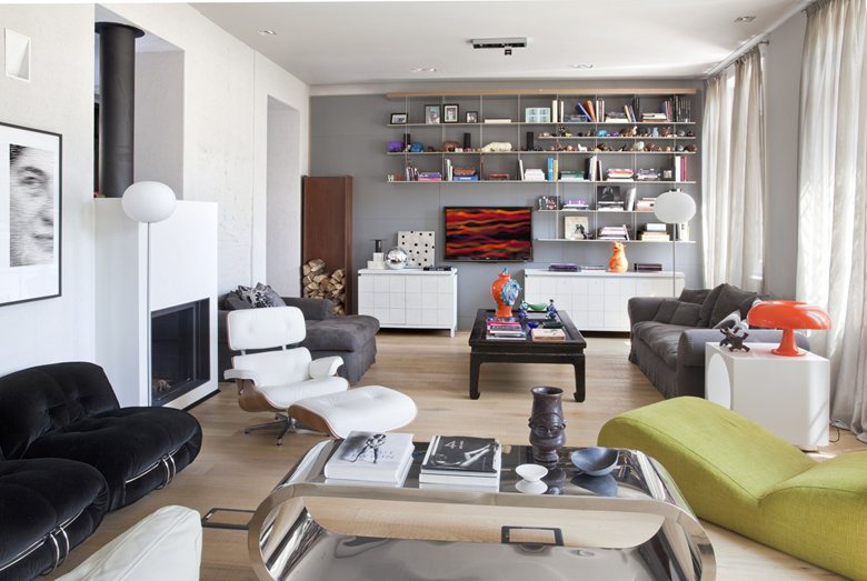 Libreria sospesa in acciaio e legno GRADUATE - Molteni & C.