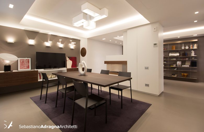 Libreria sospesa in acciaio e legno GRADUATE - Molteni & C.